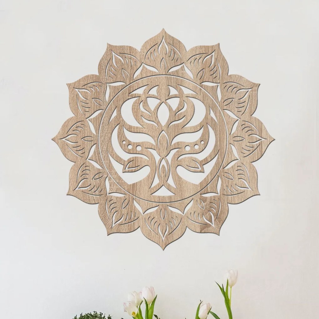 dřevo života Dřevěná mandala na zeď HARMONIE Zvolte barvu dekoru: Černá, Zvolte rozměr Ø (cm): 60