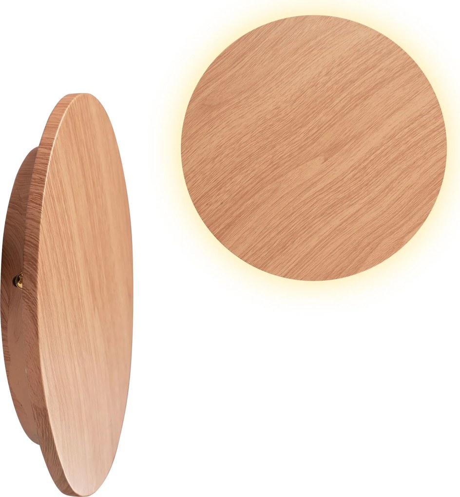Toolight Toolight, LED nástěnné svítidlo 20cm 12W APP1405-W WOOD, přírodní hnědá, OSW-03086