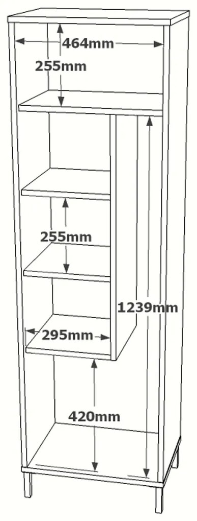 LANAP vysoká policová skříň, bílá