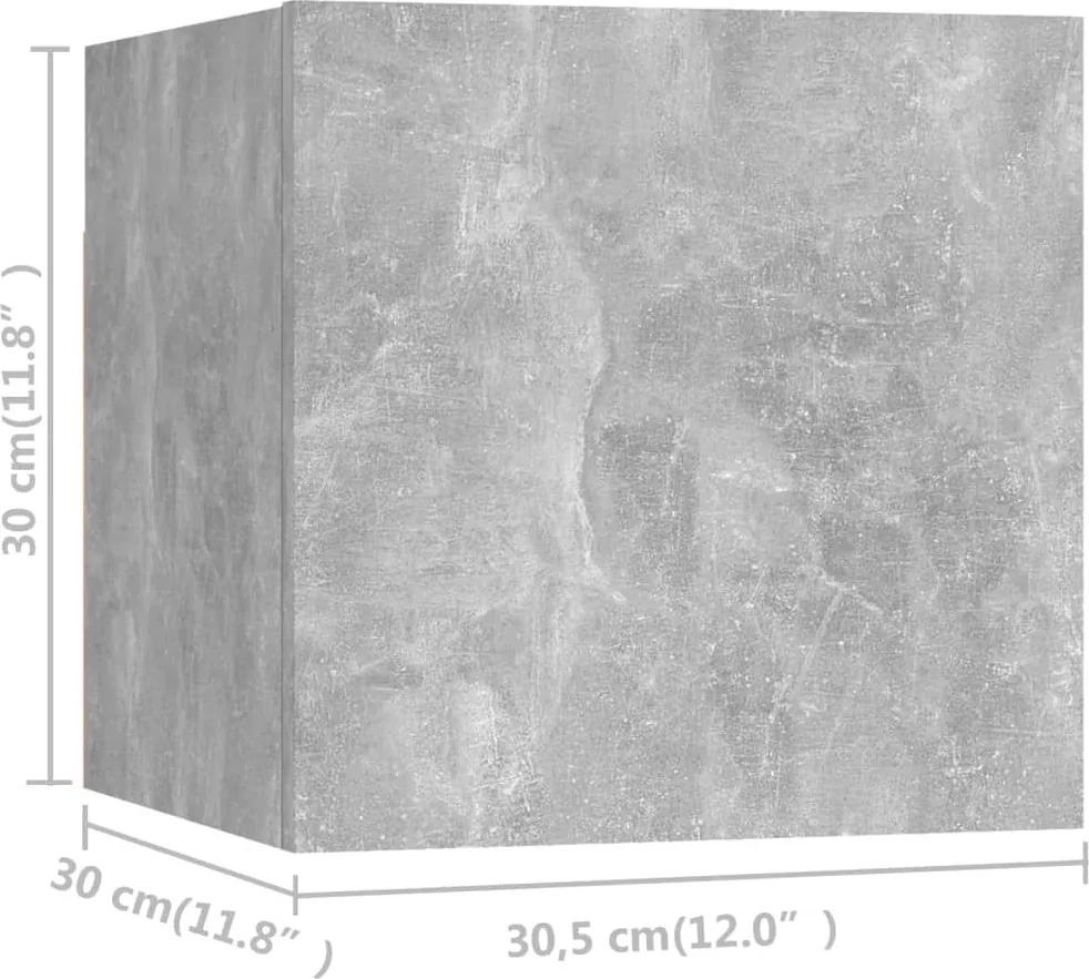vidaXL 3dílný set TV skříněk dřevotříska [3079076] Barva: Betonová šedá
