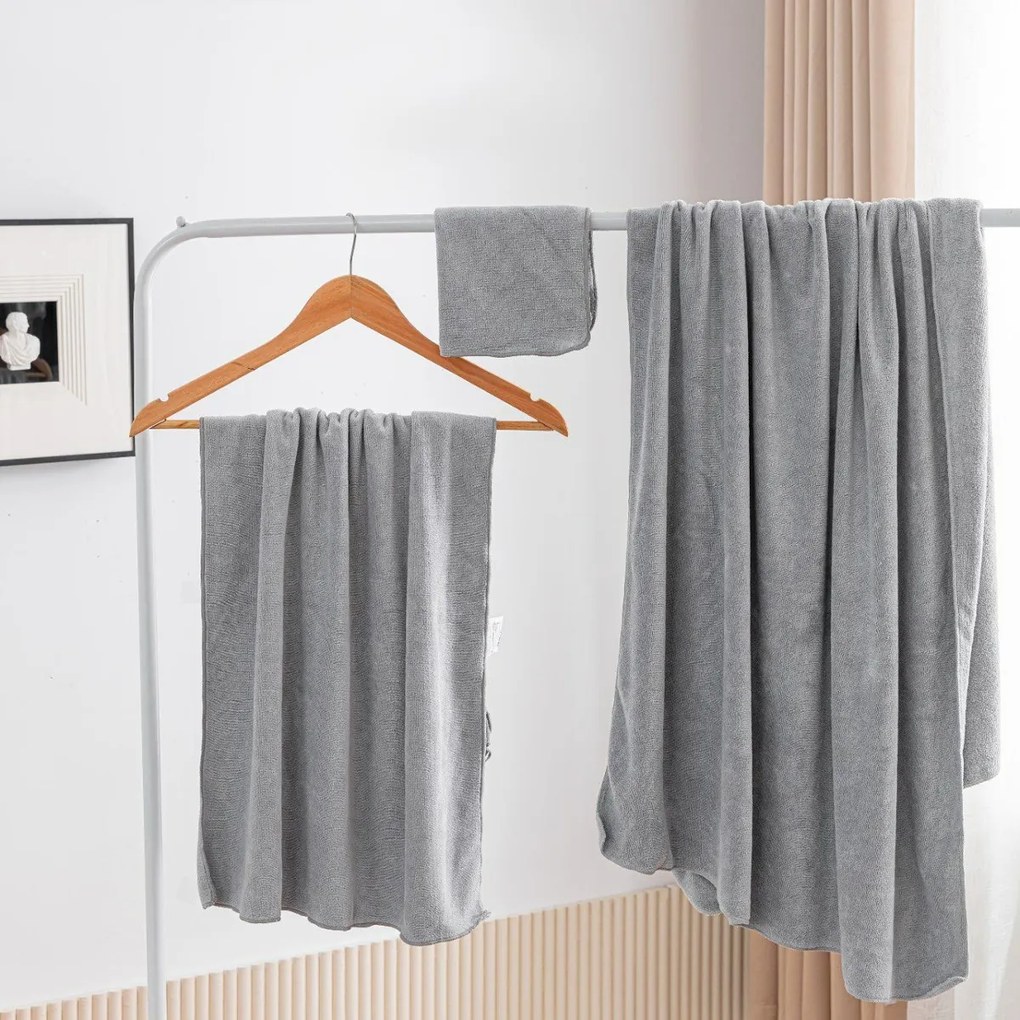 Spod Igły i Nitki Rychleschnoucí ručník 80x180 Active šedé mikrovlákno 380g/m2