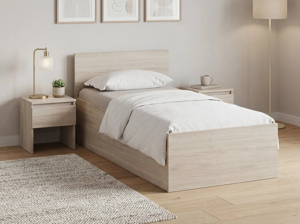 Postel SOFIA 80 x 200 cm, dub sonoma Matrace: Matrace Coco Maxi 20 cm