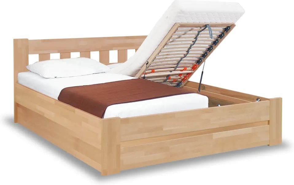 Zvýšená postel s úložným prostorem - dvoulůžko FILIP senior, 160x200 HP Nábytek