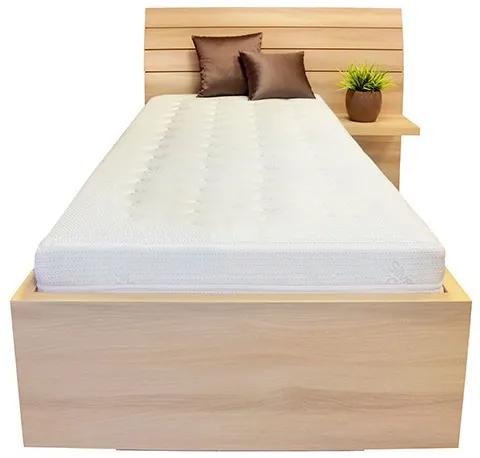 Ahorn Salina jednolůžková postel s úložným prostorem Dekor: Dub bílý, Rozměr: 120 x 200 cm, Noční stolek: Jednozásuvka levá