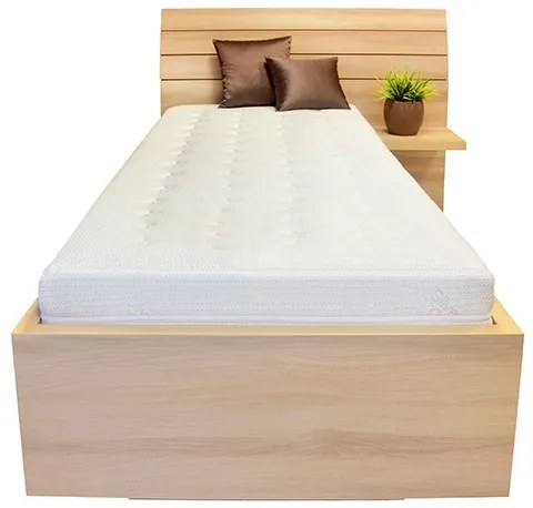 Ahorn Salina jednolůžková postel s úložným prostorem Dekor: Dub bílý, Rozměr: 80 x 200 cm, Noční stolek: Jednozásuvka pravá