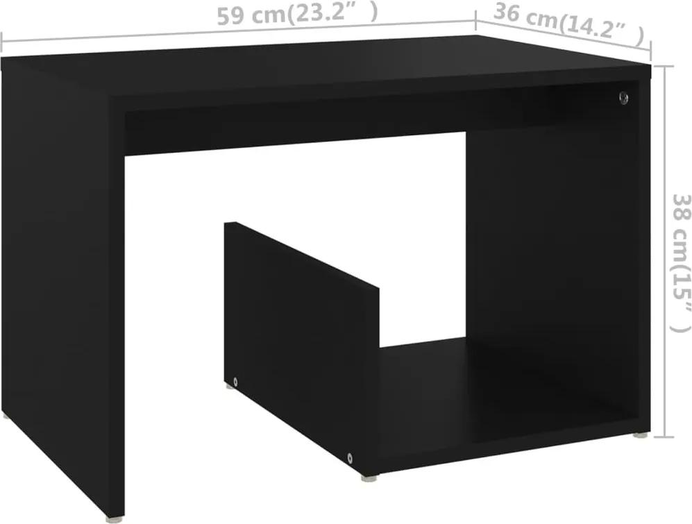 vidaXL Odkládací stolek 59 x 36 x 38 cm kompozitní dřevo [806697] Barva: Černá