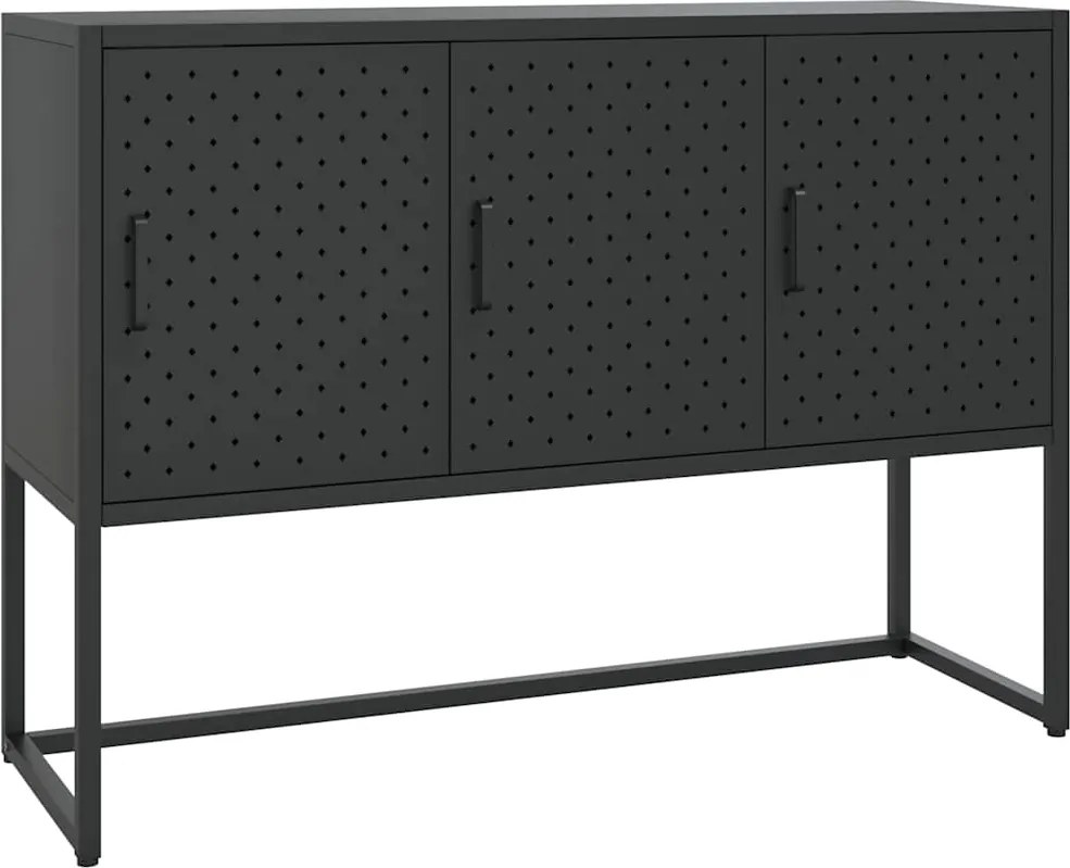 Příborník černý 105 x 35 x 75 cm ocel 335868