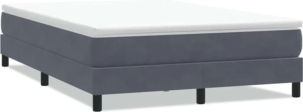 Postel Box Spring bez matrace tmavě šedá 140x220 cm samet 3315874