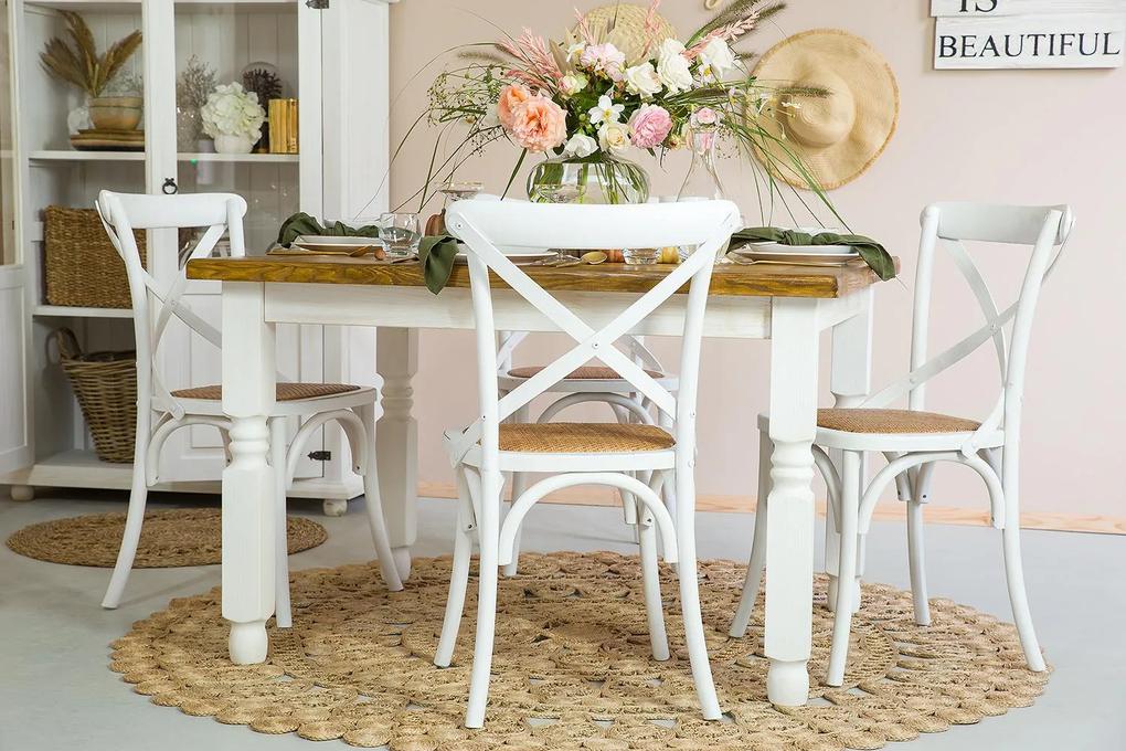 ARTEN Rustikální jídelní stůl POPRAD MES01B - borovice (bílý vosk) ROZMĚR: (š/h/v) 160 x 80 x 76 cm