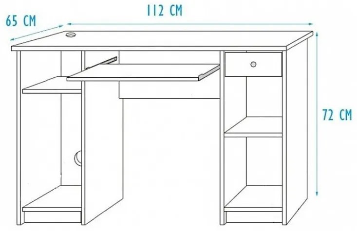 Patrová postel se skříňí, knihovnou a stolem UNITA, dub sonoma/bílá, PRAVÁ