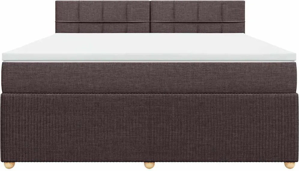 Box spring postel s matrací tmavě hnědá 180x200 cm textil 3287538