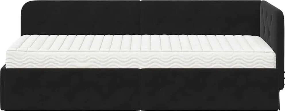 Rohový rám postele Černý 80 x 200 cm samet 3394067