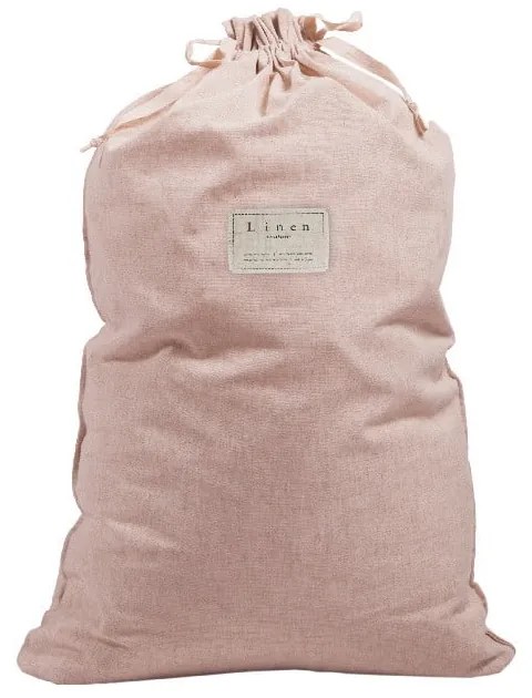Látkový vak na prádlo s příměsí lnu Linen Couture Bag Rose, výška 75 cm