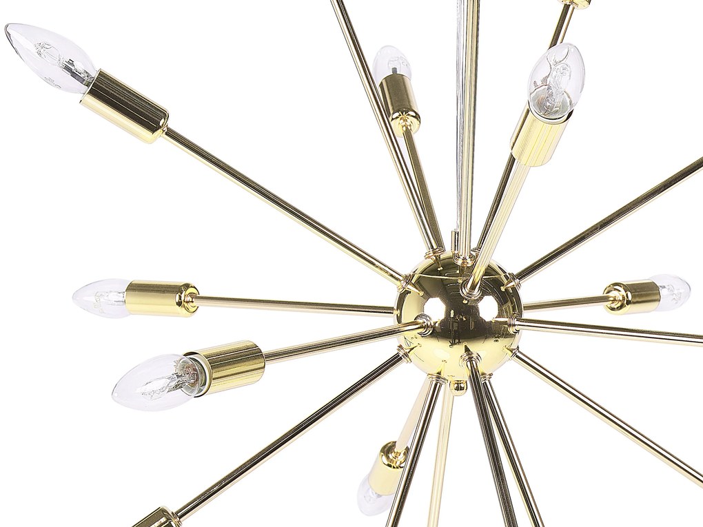 Stropní zlatá lampa pro 18 žárovek MAGUSE Beliani