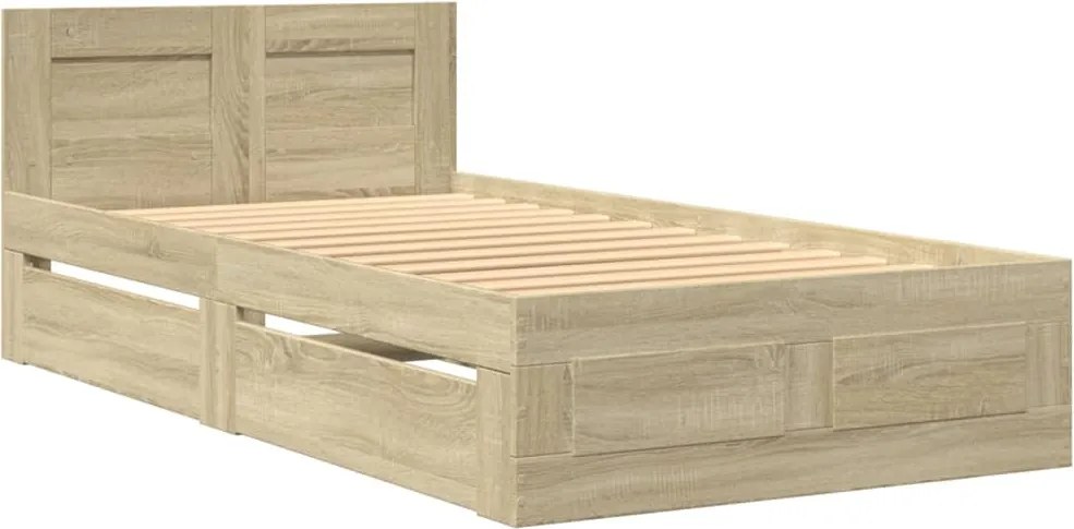 Rám postele s čelem dub sonoma 75 x 190 cm kompozitní dřevo 3295620
