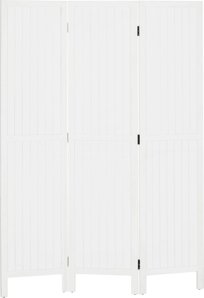 HOMCOM 3-panelový skládací paravan 120x1,8x170 cm, prvek soukromí, rustikální styl pro kancelář, ložnici a obývací pokoj, bílý | Aosom