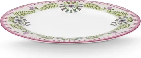 Pip Studio Lily & Lotus talíř Ø23cm, bílý (talíř tenkostěnného porcelánu)