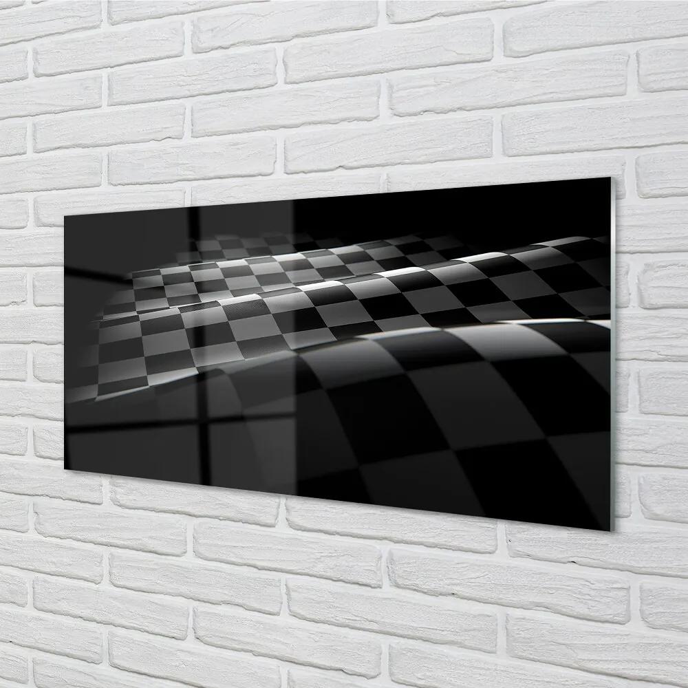 Obraz na skle checker vlajky 125x50 cm