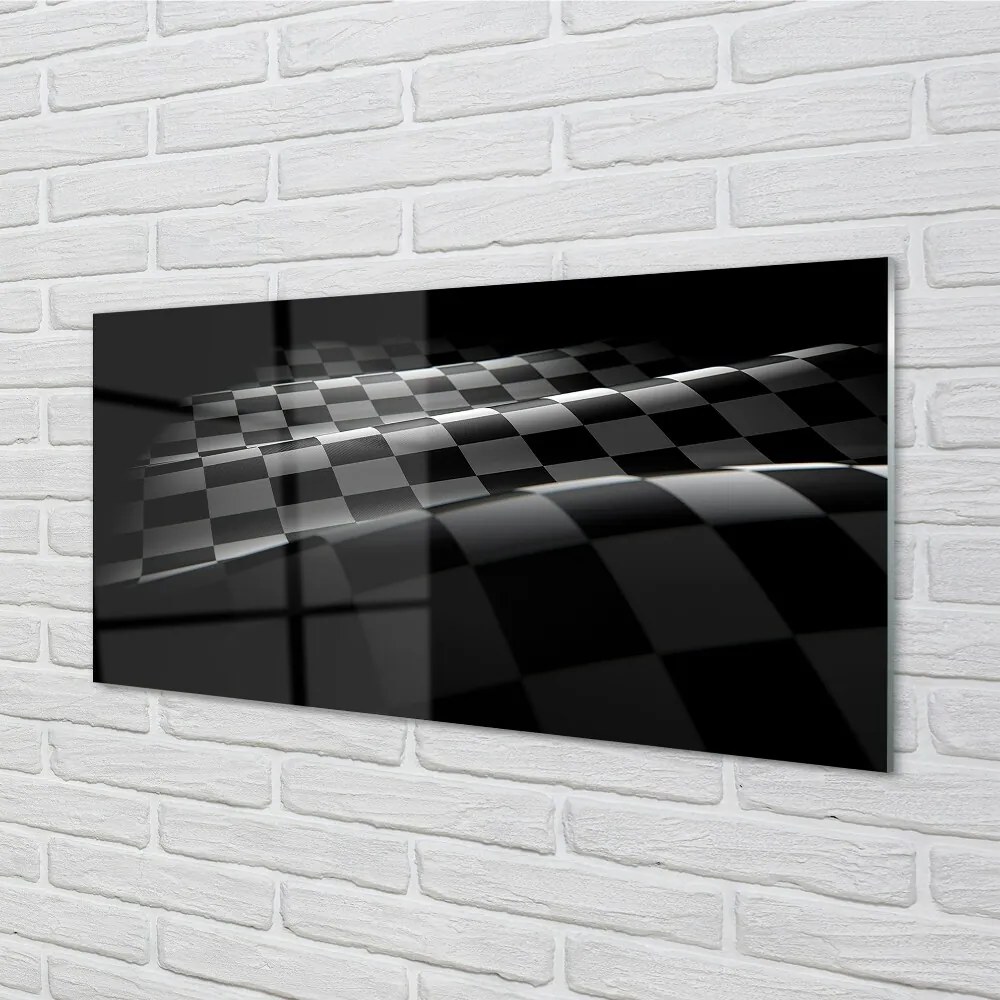 Obraz na skle checker vlajky 140x70 cm