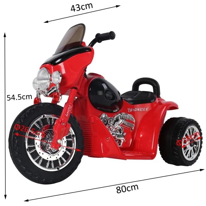 Goleto Dětská elektrická motorka Harley, červená