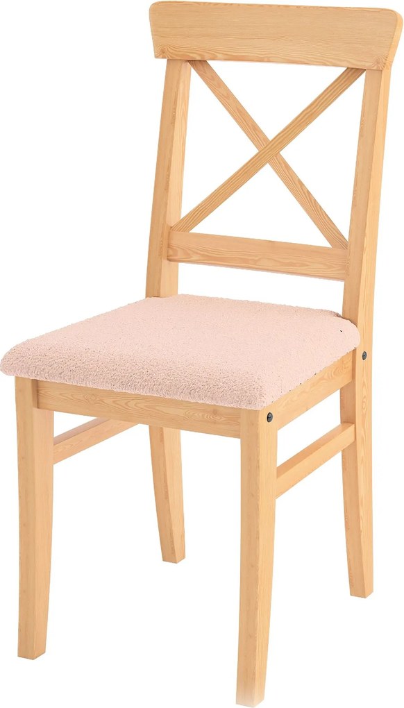 Potah na židli Ingolf s čalouněným sedákem barva růžová látka pletený vzor