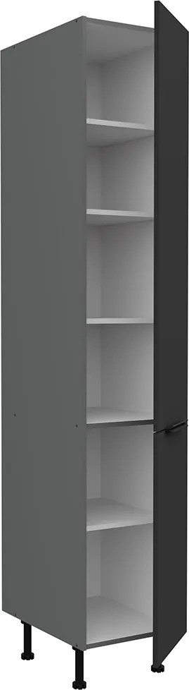 ARIA ab | vysoká skříňka 40 DK-215 2F potravinová s policemi | 40 cm | ANTI FINGERPRINT povrch | antracit/černá