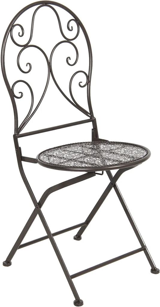 Hnědá kovová vintage židle s patinou ( 2 ks ) - 40*40*93 cm