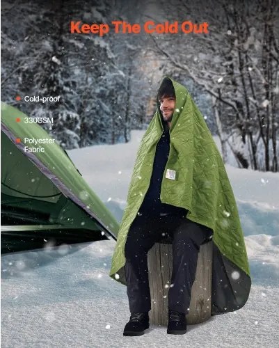 Camping Deka 208,3 × 139,7 cm Teplá deka na stadion 330GSM Venkovní Travel