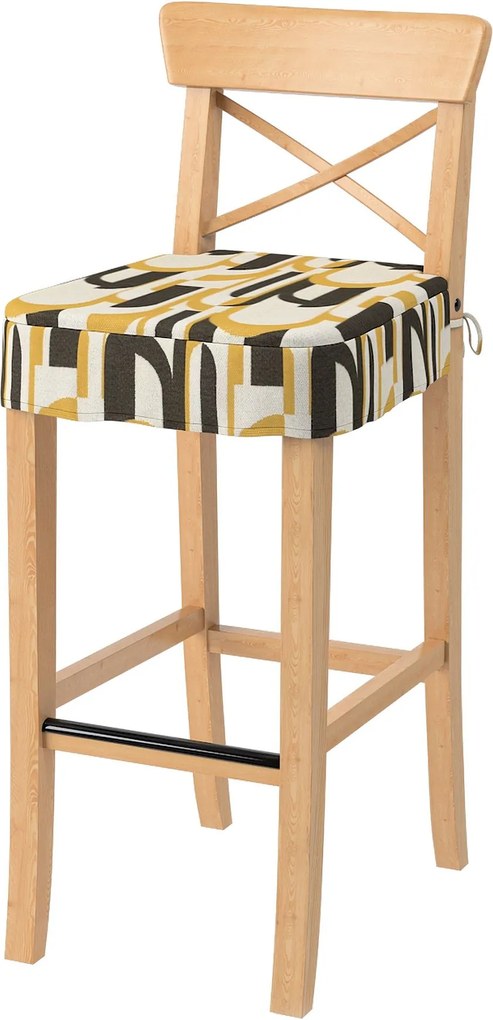 Sedák na židli IKEA Ingolf - barová barva vícebarevná látka pletený vzor, vzorované