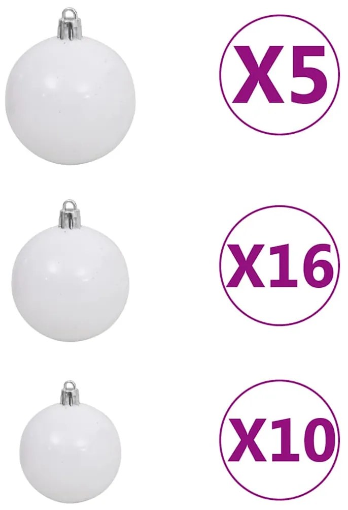 vidaXL Vánoční girlanda s LED a sadou koulí zelená 20 m PVC