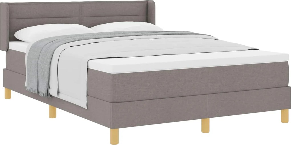 Postel s boxspringem s čelo Taupe 200 x 140 cm textil 3341234