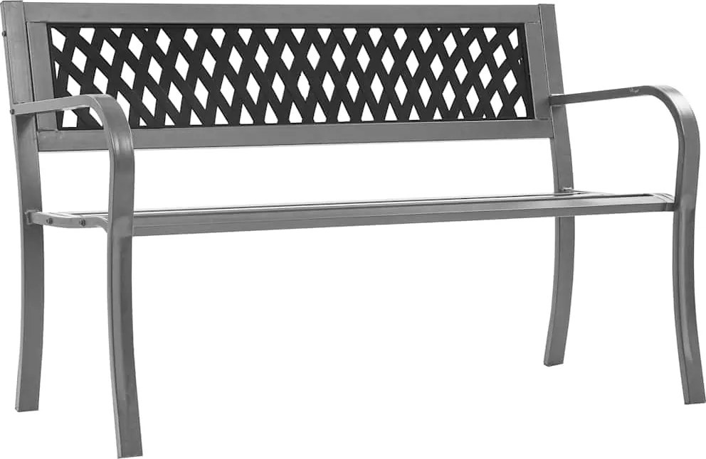 Zahradní lavice černá 120 cm ocel 319582