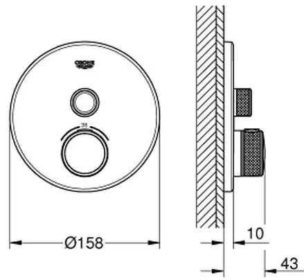 Grohe Termostat pro podomítkovou instalaci s 1 ventilem 29118000