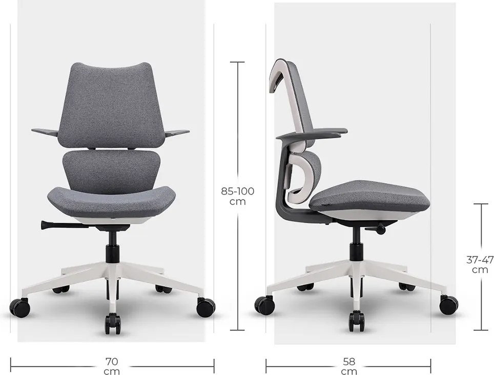 Ergonomická dětská židle MOSH Airflow 396 – šedá