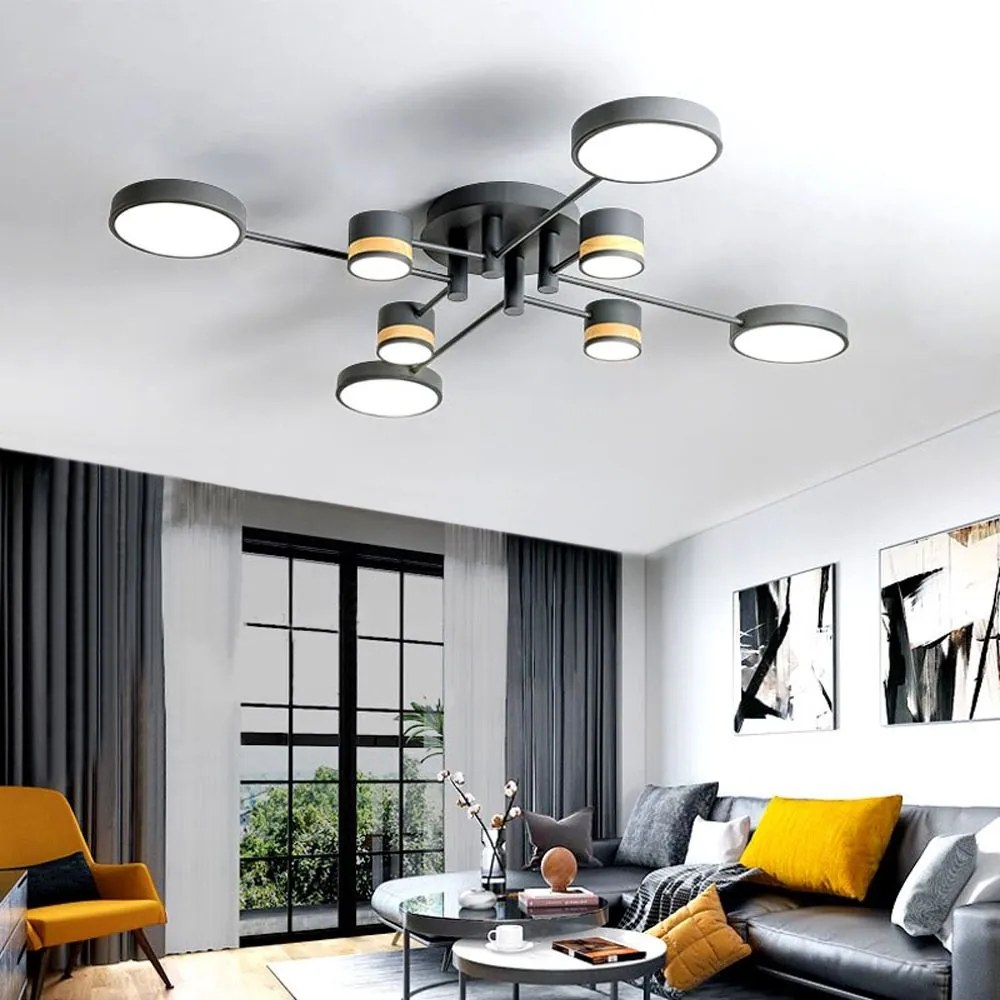 Toolight Toolight, LED stropní svítidlo s dálkovým ovládáním APP528-8C, šedá, OSW-08470
