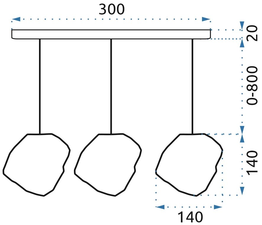 Toolight ICE APP320 Ledová lampa s moderním designem Loft Triple