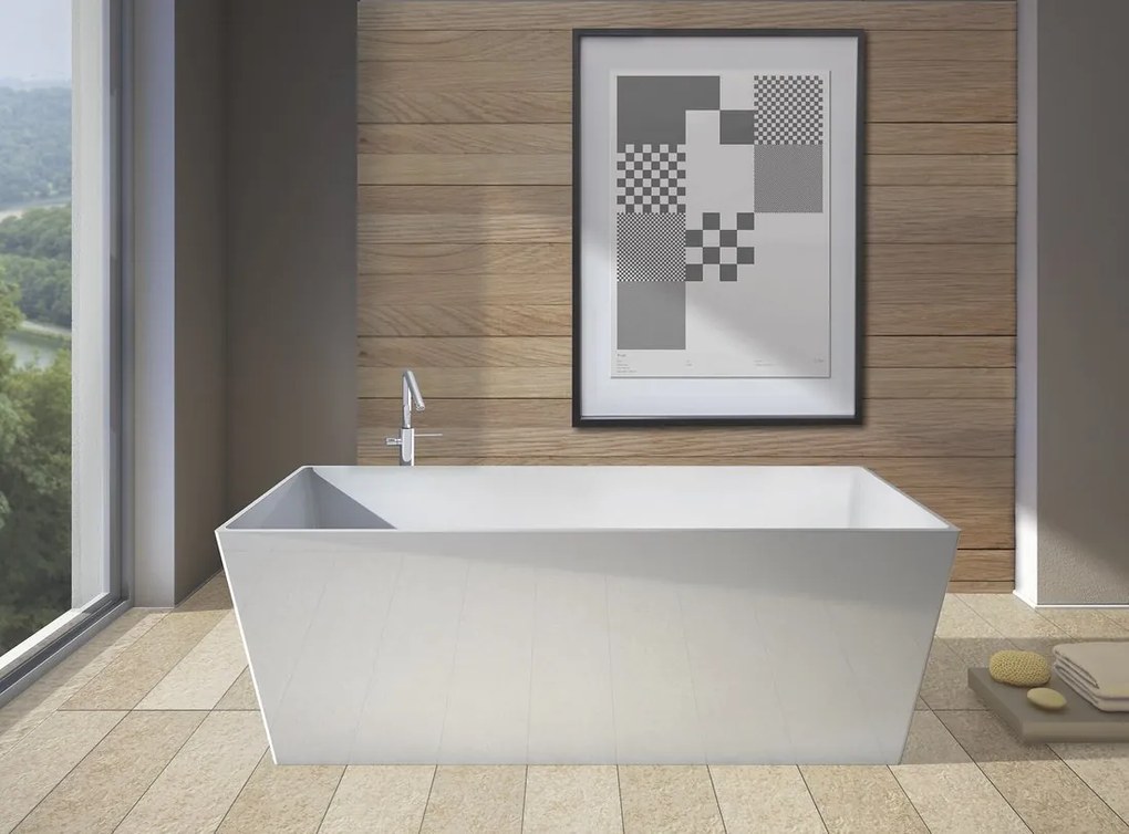 Gelco Gelco, KVADRIE - vana, 1590x650x550mm, litý mramor, objem 360l, bílá lesk, GVKV1590