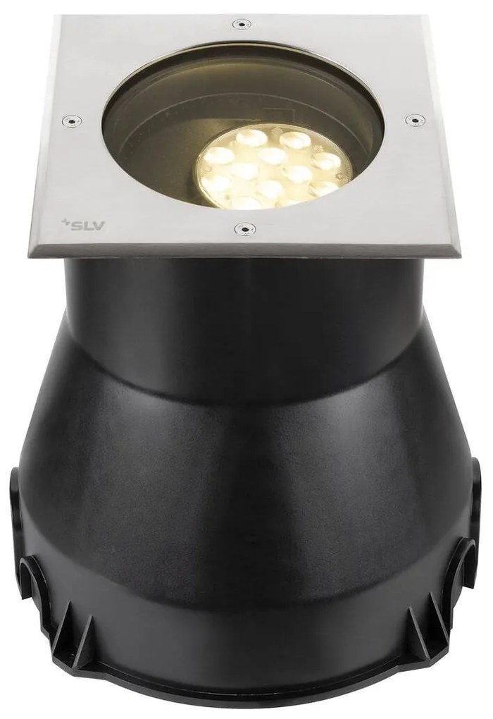 LA 1009169 DASAR® L svítidlo do země, asymetrické, 3000K, 70°/40°, IP65/IP67, hranaté, nerezová ocel / černá - BIG WHITE (SLV)