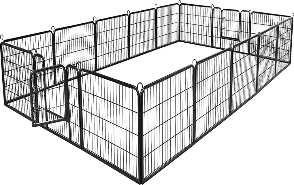 Costway 8dílná ohrádka pro štěně Puppy Fence Skládací Animal Metal, černý