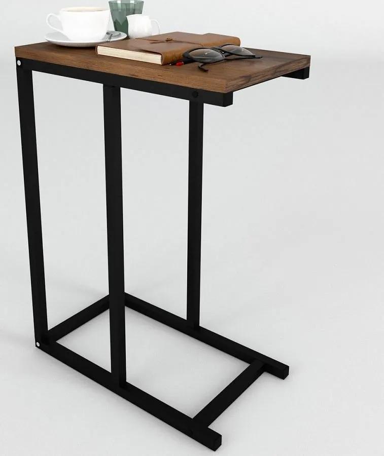 Casarredo - Komfort nábytek Odkládací příruční stolek PAOLINI ořech/černá