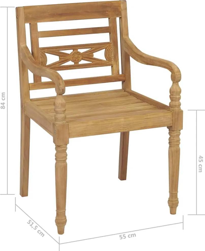 vidaXL Židle Batavia 2 ks s mi poduškami masivní teakové dřevo [3062139] Barva: Modrá