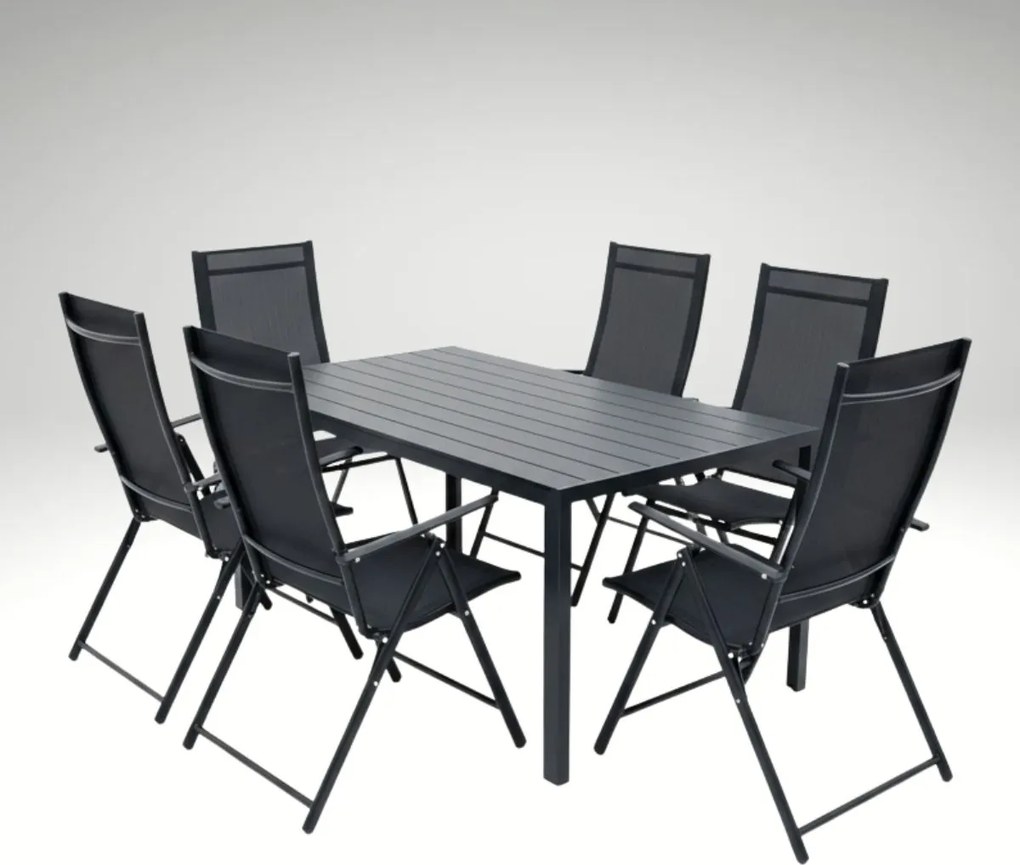 Vikio Zahradní set 140x80 pro 6 osob V136-140 černá