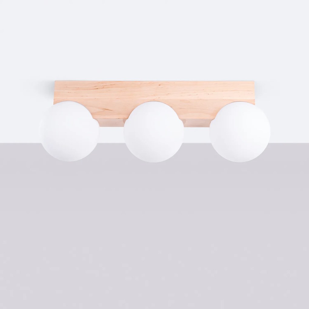 Sollux Lighting Stropní svítidlo BULBO 3 přírodní dřevo