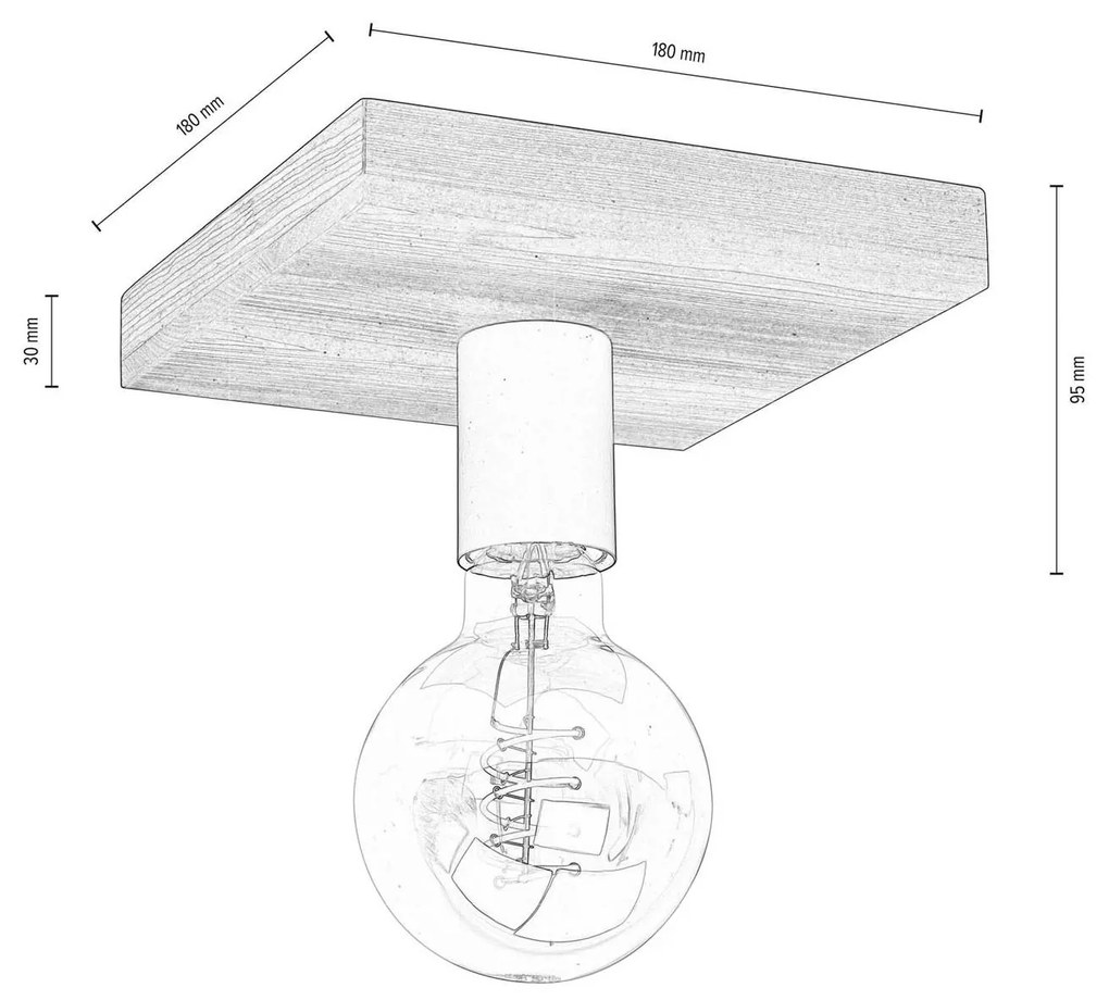 Envostar Lobo stropní lampa 1fl. borovice hnědá