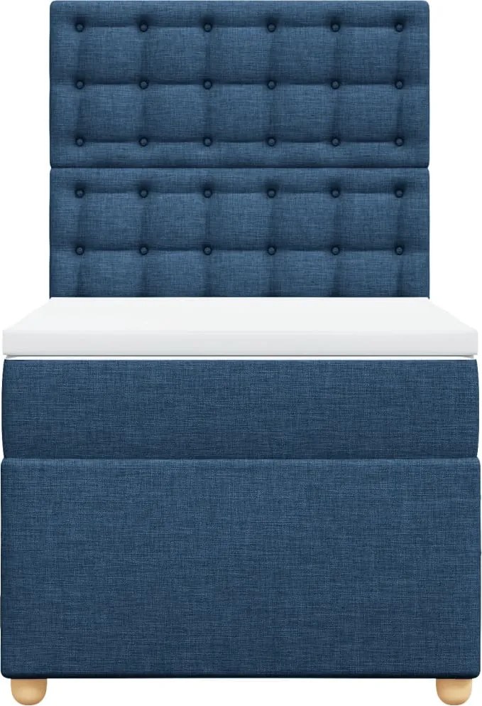 Box spring postel s matrací modrá 90x200 cm textil 3293483