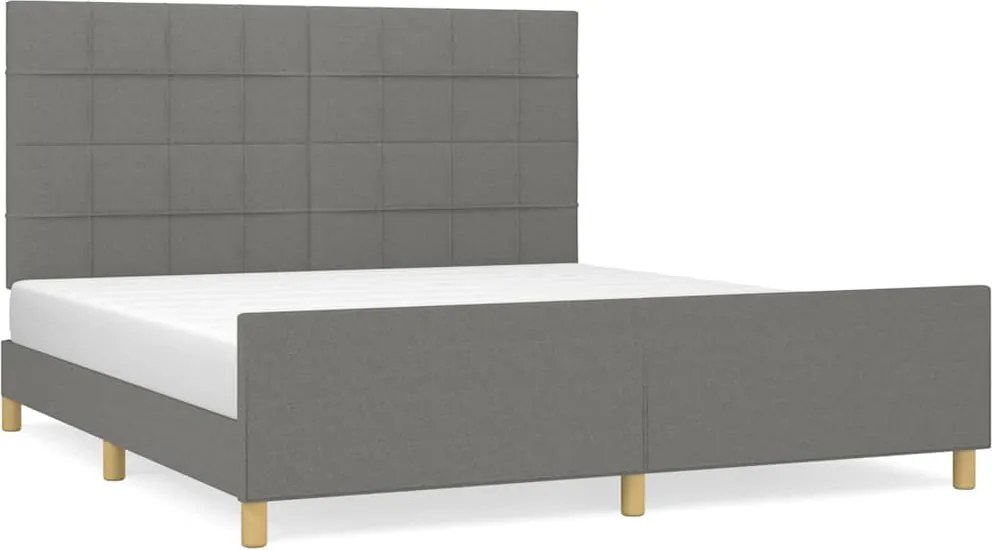 Rám postele bez matrace tmavě šedý 160 x 200 cm textil 3125066