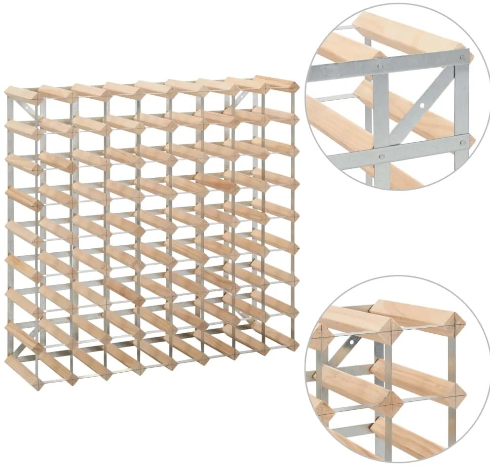 vidaXL Marketos Stojan na víno na 72 lahví masivní borové dřevo