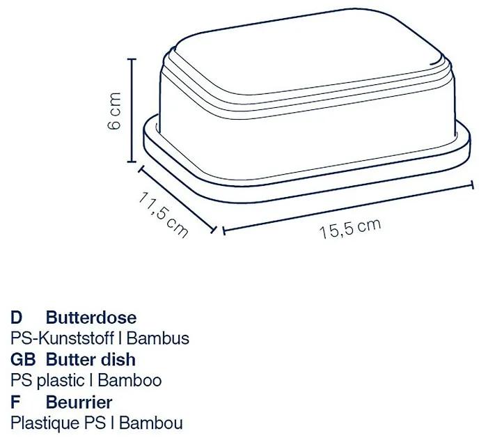 KELA Dóza na máslo Namur PS plast béžová 15,5x11,5x6,0cm KL-12082