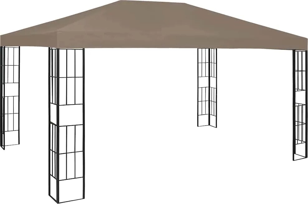 Altán se světelnými LED řetězy 4 x 3 m taupe 3070325