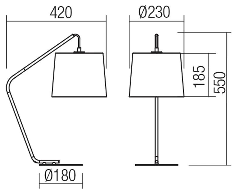 Smarter 01-3076 stolní lampa Kermit, černá, šedá, 1xE27, 55cm